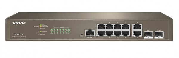 Tenda TEG5312F LAN 10-Port10/100/1000M Base-T +2 Base-X SFP Ethernet ports Desktop/wall mount switch