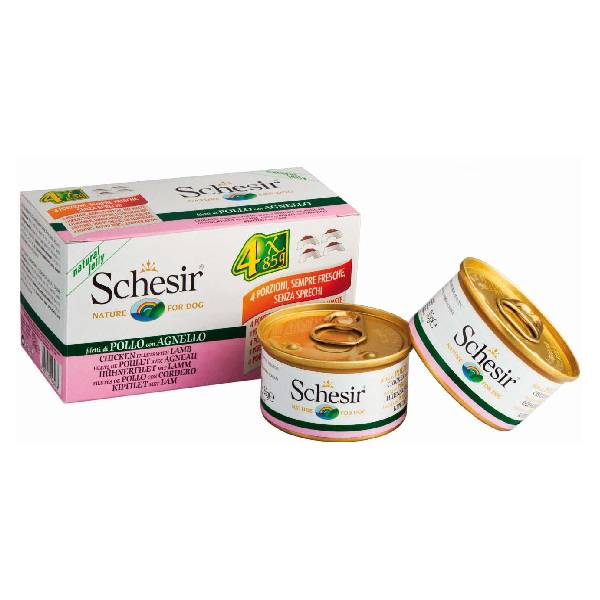 Schesir Multipack dog piletina i jagnjetina - 4x85gr