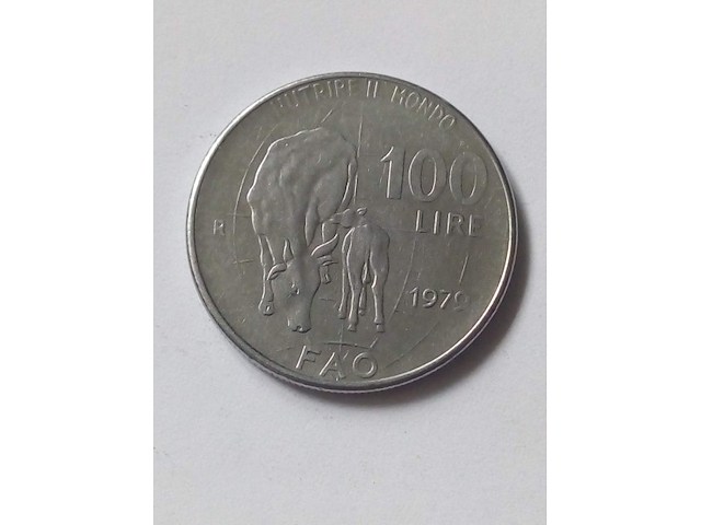 100 Lira 1979.g - Italija - FAO - Životinje - Krave -