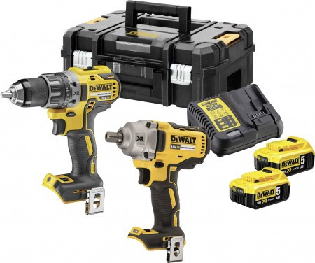 DeWalt set 18v li-ion - bušilica-odvijač, udarni odvijač 1/2" 5.0 ah brushless ( DCK2077P2T )