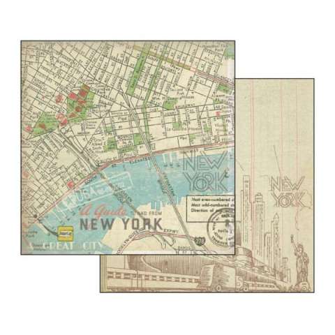 PAPIR ZA SCRAPBOOKING-Travel N.Y map