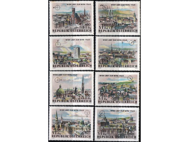 kt386t  20.jul1964  Austrija  Mi1164-71 **