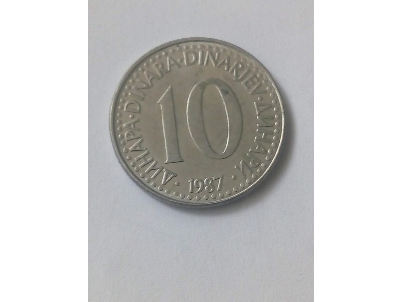 10 Dinara 1987.g - SFRJ -