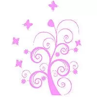 Zidni tatoo Dream Tree U06B 60x85cm FF99FF