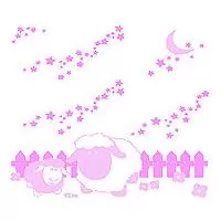 Zidni tatoo Sweet Lullaby D02 85x60cm F8C5F9 FF99FF