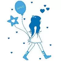 Zidni tatoo Girl With Baloons D06 90x120cm 0071B5 47A7DE