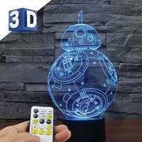 3D LED RGB lampa sa promenljivom bojom svetlosti BB8