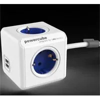 PowerCube produžni kabl 4 x šuko 2xUSB plava