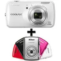 Nikon digitalni fotoaparat CoolPix S800c Beli + Nikon S01