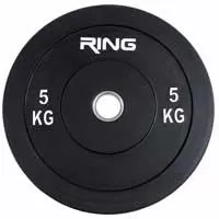 Olimpijski teg za šipku bumper crni 1x5kg Ring PL37-5