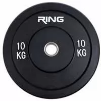 Olimpijski teg za šipku bumper crni 1x10kg Ring PL37-10