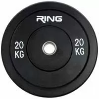 Olimpijski teg za šipku bumper crni 1x20kg Ring PL37-20