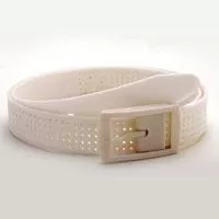 Q belts Holes - beli unisex silikonski kaiš