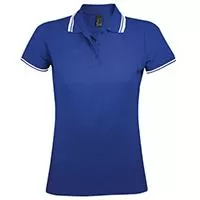 Sols Pasadena Ženska majica sa kragnom vel. XXL Royal Blue/White 00578