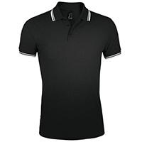 Polo majica za muškarce veličina S Sols Pasadena Black/White 00577