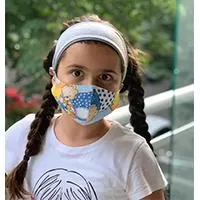 NunaNai traka za kosu sa dugmićima za masku siva