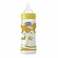 Chicco plastična flašica sa silikonskom cuclom Well-Being 330ml 4m+ 00070707000080