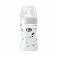 Chicco Staklena Flašica Well Being sa silikonskom cuclom 150ml 0m+ 00070811210000