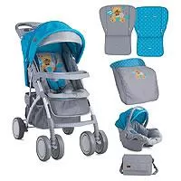 Bebi kolica sa opremom Lorelli Rio Blue Grey Hello Bear 10020641718