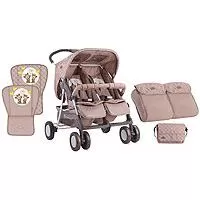 Kolica za blizance sa opremom Lorelli Twin Beige Daisy Bears 10020071730