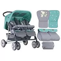 Lorelli Kolica za blizance Twin Grey And Green Bunnies