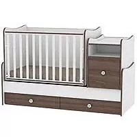 Lorelli Drveni krevetac za bebe 3u1 Trend Plus White Walnut