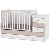 Lorelli Drveni krevetac za bebe 3u1 Maxi Plus White Oak 10150300029