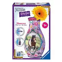 Ravensburger 3D puzzle GIRLY GIRL edition - Za devojčice - Vaza za cveće - Konji - Vase Horses 216 delova RA12052