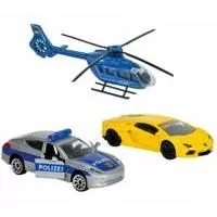 Majorette autići set Potera sa plavim helikopterom M2057300