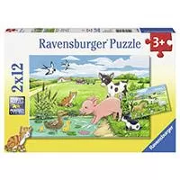 Ravensburger puzzle Dečije puzle - 2x12 - Životinje - Baby Farm Animals 2x12 delova RA07582