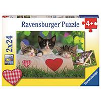Ravensburger puzzle Dečije puzle - 2x24 - Životinje - Mace - Sleepy Kittens 2x24 dela RA07801