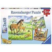 Ravensburger Puzle 3x49 Domaće životinje sa mladuncima 08029