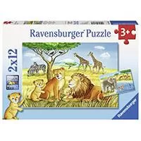 Ravensburger puzzle Dečije puzle - 2x12 - Životinje - Elefant, Lion & Co. 2x12 delova RA07606