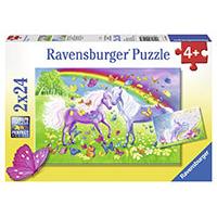Ravensburger puzzle Dečije puzle - 2x24 - Životinje - Konji - Rainbow Horses 2x24 delova RA09193
