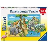 Ravensburger Puzzle 2x24 Dobro došli u Zoo 07806