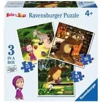 Ravensburger puzzle 110 delova - 3 u 1 Masa i medved 07027