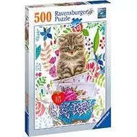 Puzzle 500 delova Mače u šoljici za čaj Ravensburger 15037