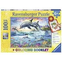 Slagalica 100 delova + bojanka - Delfini - Ravensburger 13697