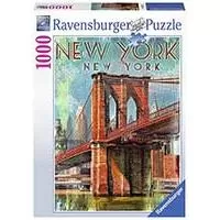 Puzzle 1000 delova - Retro New York - Ravensburger 19835