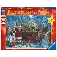 Ravensburger Puzzle 1000 delova - Deda Mraz pakuje sanke 13977