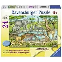 Ravensburger Velike podne puzle - Divlje životinje na pojilištu 05542