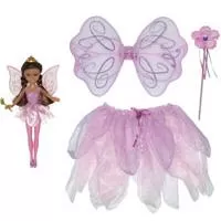 Lutka Sparkle Girlz i kostim Vile za devojčicu (suknjica, krila i štapić) 44-403