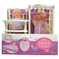 Baby Basics zvučna lutka sa kolevkom i dodacima 23625