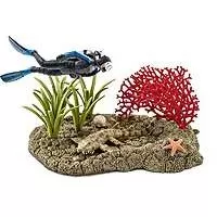 Schleich Figure Divlje životinje - Koralni greben i ronilac 42328