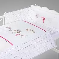 KLUPS Posteljina za bebe SET 5 delova NIGHT BIRDS Pink C-5/H237