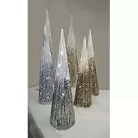 Svetleća LED Kupa - Abažur Srebrne Boje 50 cm Shiny Cone