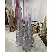 LED Svetleća Kupa Pearl Cone Visina 60 cm Srebrna