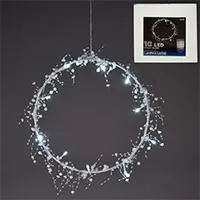 Metalna girlanda sa 10 LED lampica i ukrasima u obliku kruga 29 cm