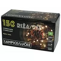 Novogodišnje lampice - riža 150 belih lampica sa funkcijama