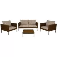 Lounge Set Oregano Cedar Brown - 2 Fotelje + Dvosed + Sto + Jastuci